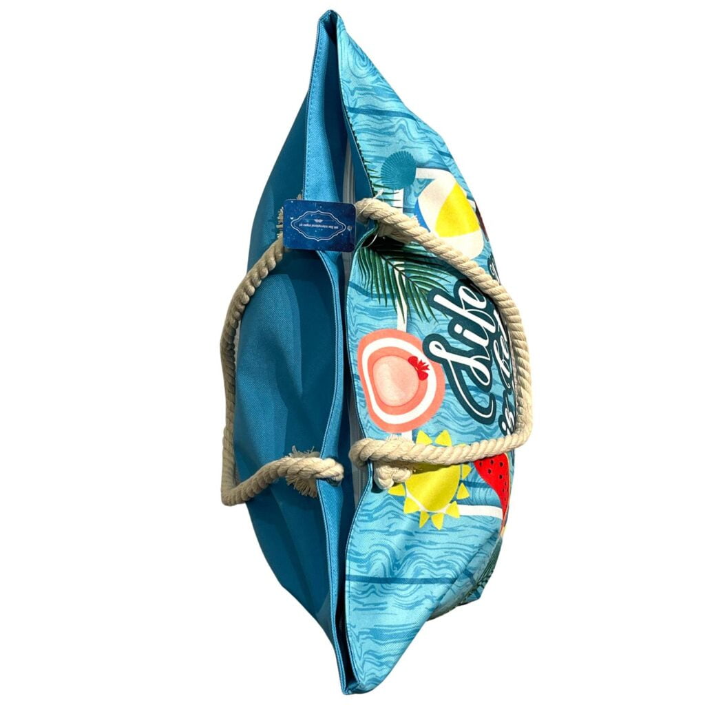 Geanta de plaja, Dimensiune mare, Life is Better, Albastru | Intisimo
