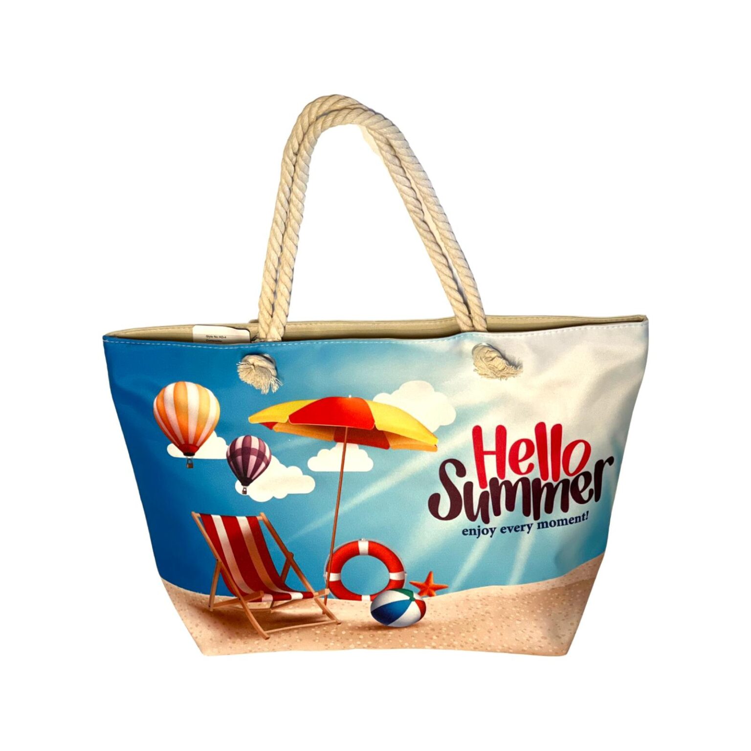 Geanta de plaja, Dimensiune mare, Hello Summer, Bej | Intisimo